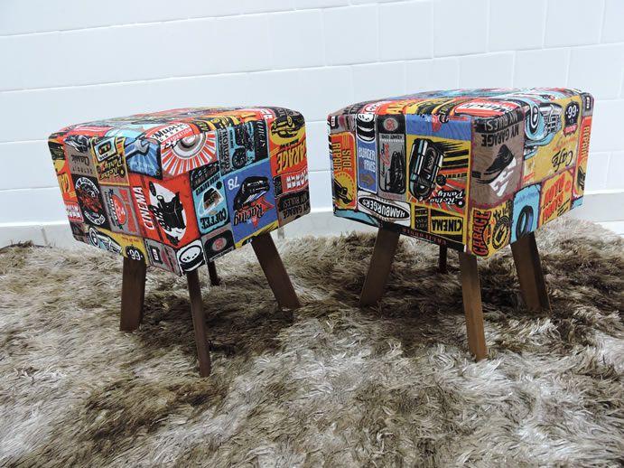 Puff retro quadrado estampa retro - Fabrica De Puff - Puffs - Magazine ...