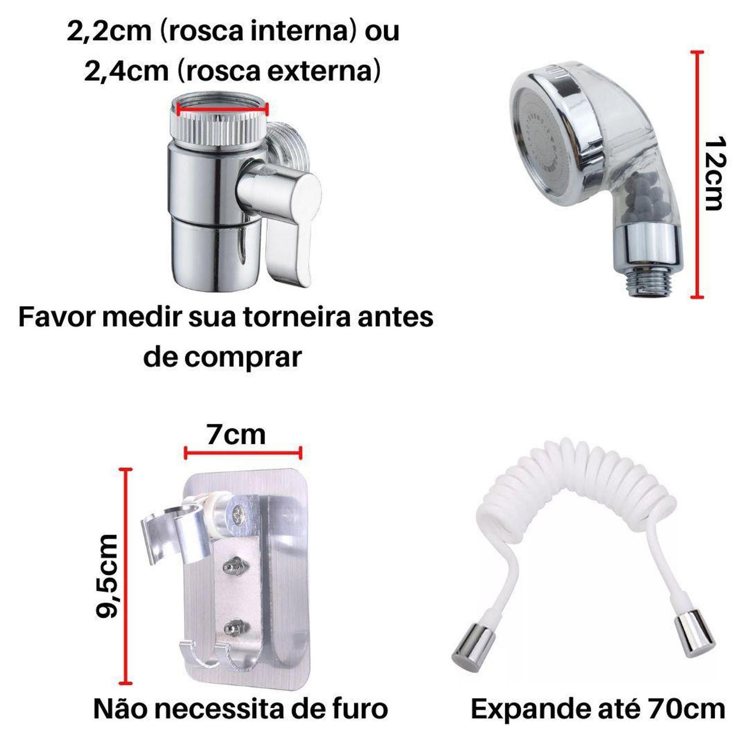 Pulverizador De Pia Torneira Banheiro Portátil Ducha Lavagem - MC - M&C ...