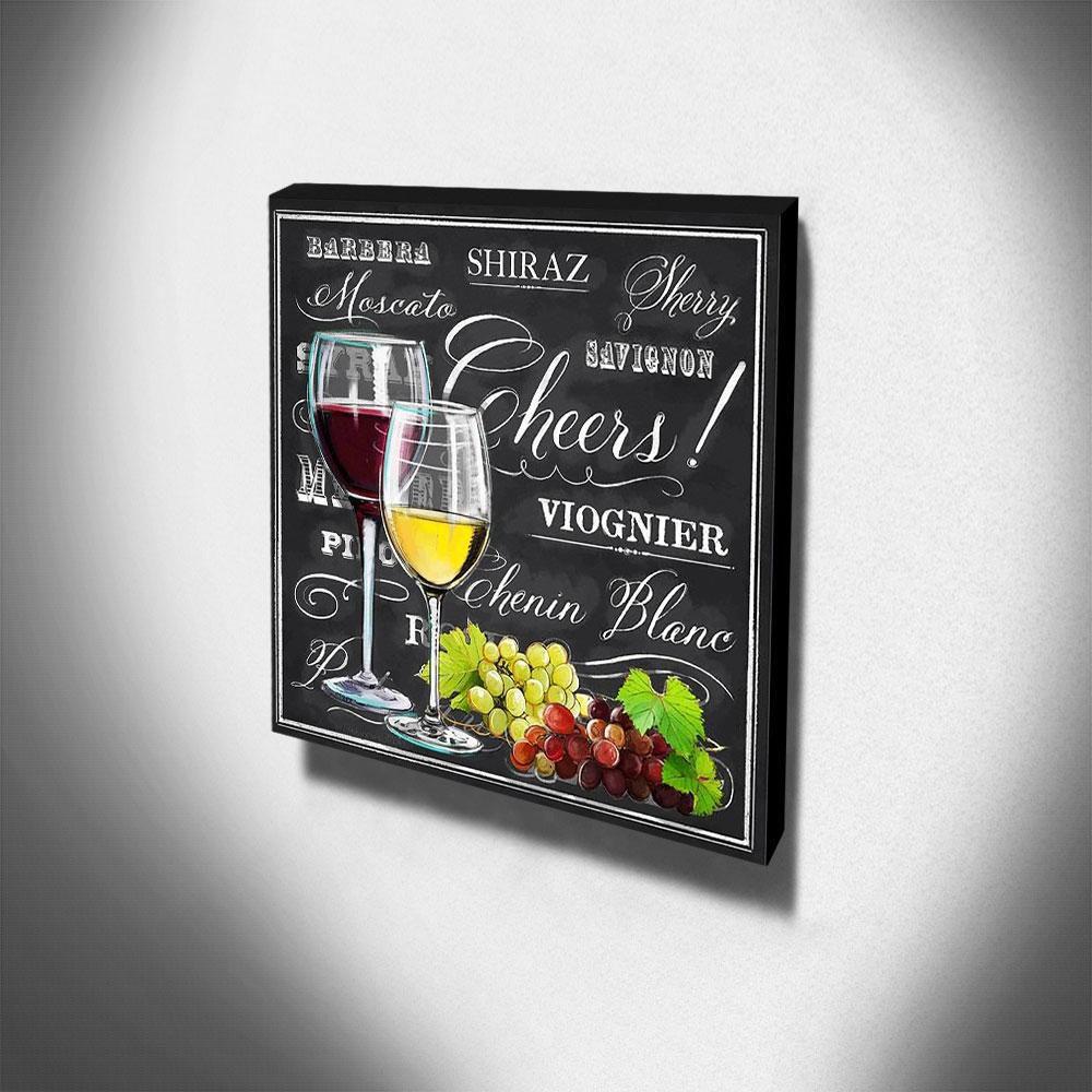Quadro Cozinha Vintage Vinho Uva Canvas 30x30cm-COZ131 - Pró Canvas ...