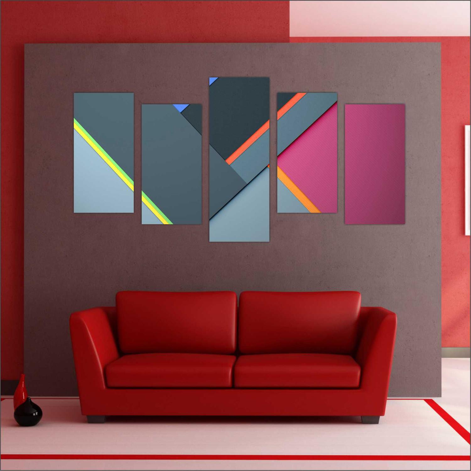 Quadro Decorativo Abstrato Arte Moderna Linhas Salas Com Moldura ...