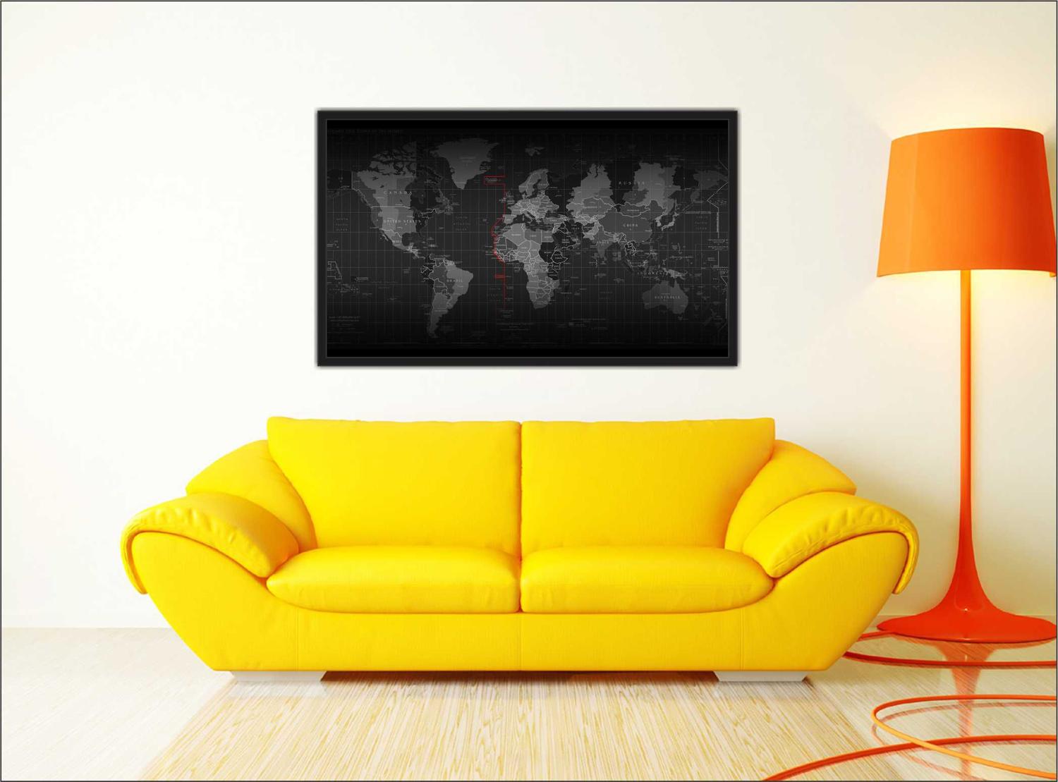 Quadro Decorativo Mapa Mundo Países Continentes Com Moldura T05 - Vital ...