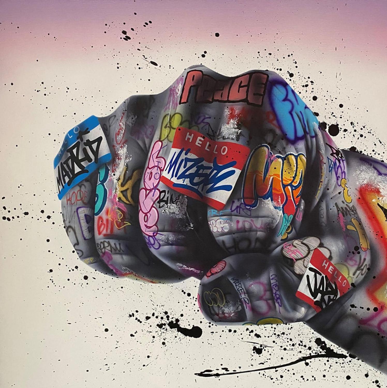 Quadro Decorativo Rainbow Hand Punch Splash Art - Ki Art Quadros ...