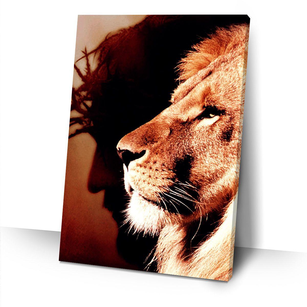 Leao De Juda Jesus Cristo Kit Quadros Decorativos Mosaico 5 Peças