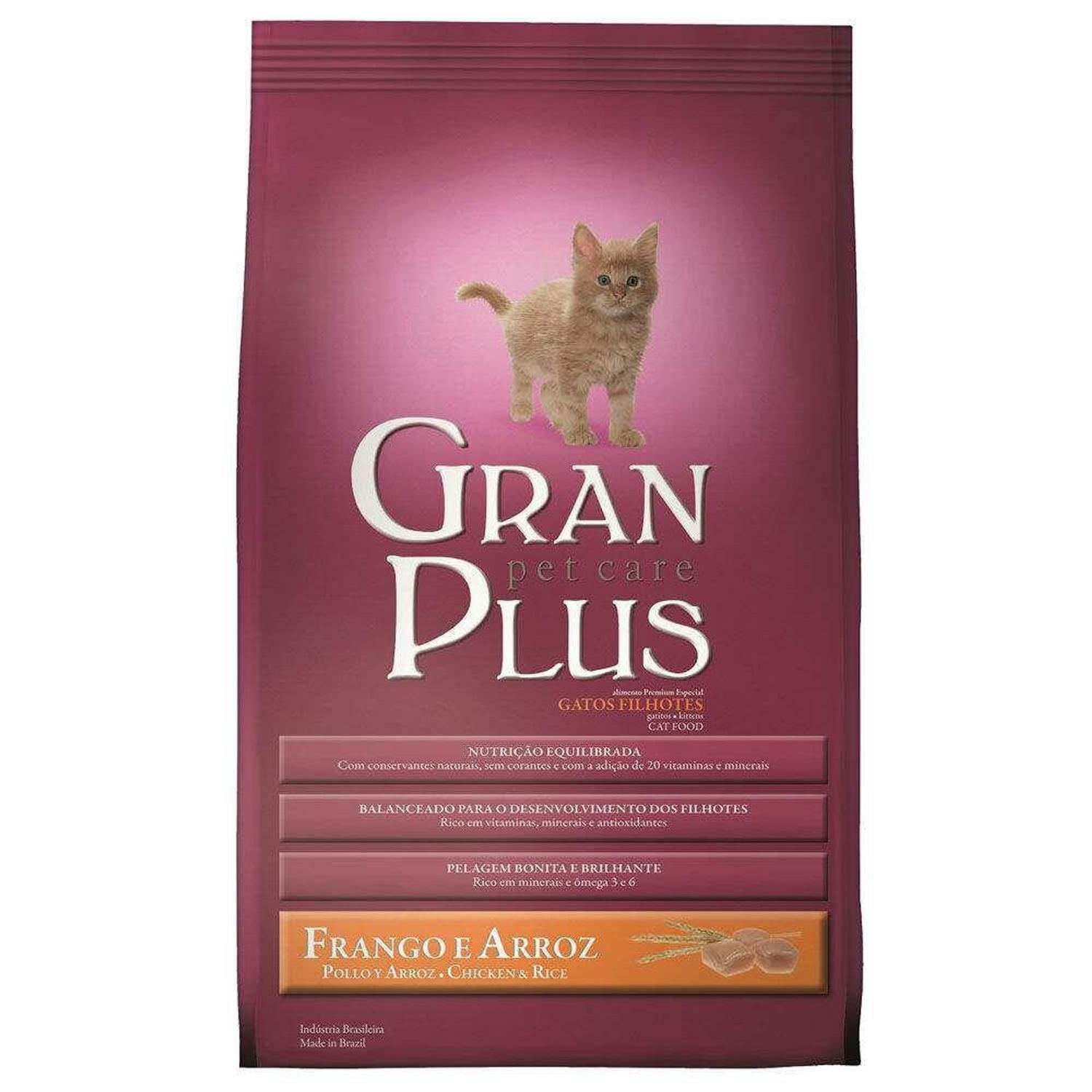 Ração GranPlus para Gatos Filhotes Sabor Frango e Arroz - 10,1kg - Gran ...