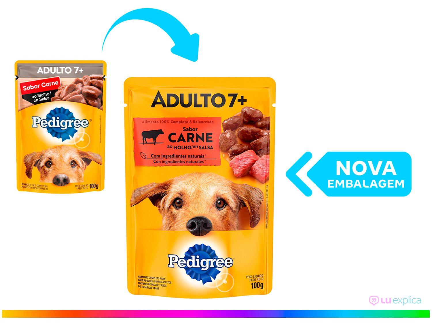 Ração Úmida para Cachorro Adulto Sachê Pedigree Carne ao Molho 100g
