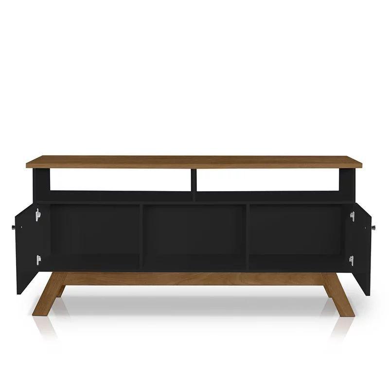 Rack Amsterdã Preto/Madeira - Tebarrot - Rack - Magazine Luiza