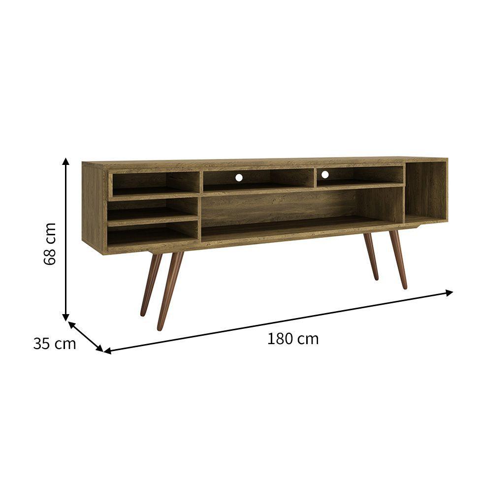 Rack Atrium 180 cm Nogal Rústico e Azul - Edn Móveis - Rack - Magazine ...