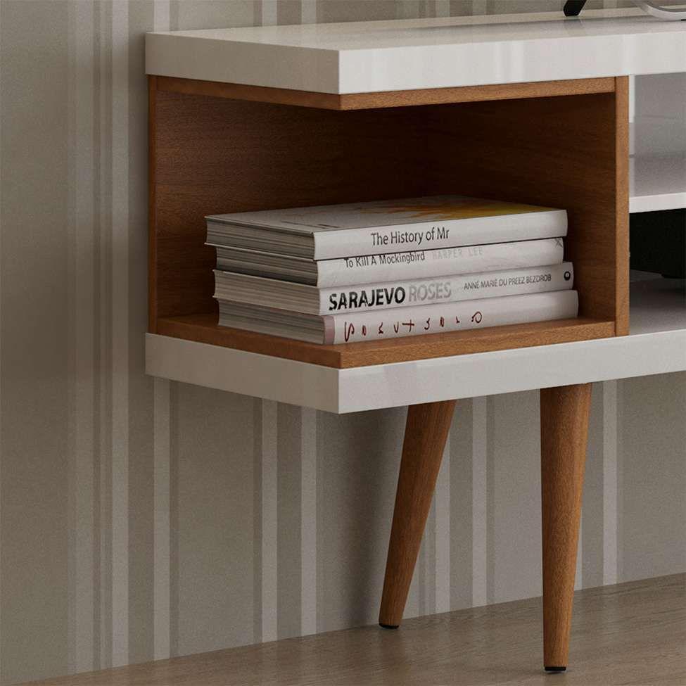 Rack AXEL Branco Gloss e Natural 180 cm - Mobly - Rack - Magazine Luiza