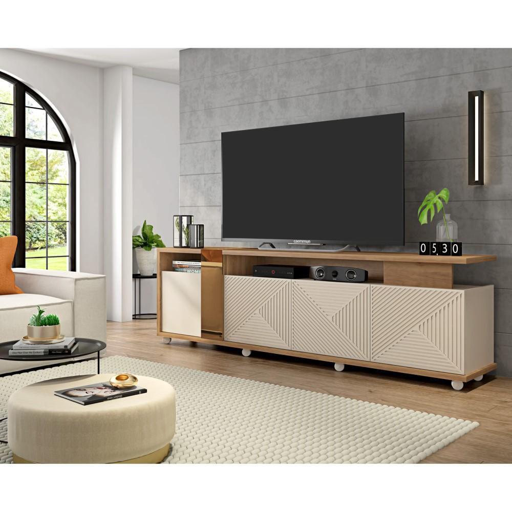 Rack Bancada Columbus Para TV Até 75 Polegadas Sala de Estar 4 Portas 2 ...
