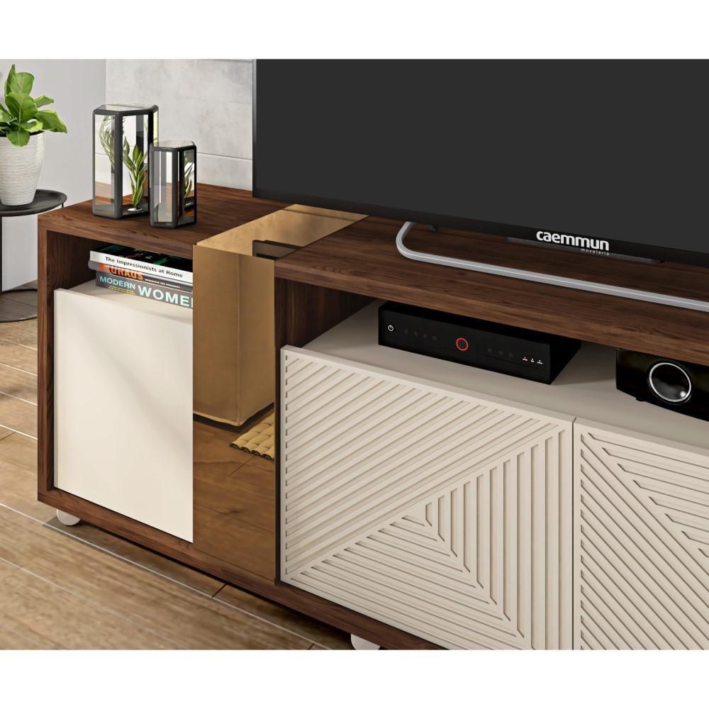 Rack Bancada Columbus TV Até 75 Polegadas Sala de Estar 4 Portas 2 ...