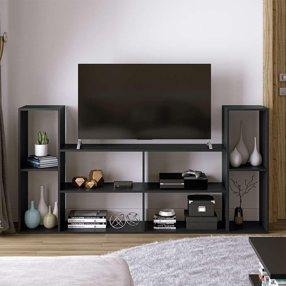 Rack Baviera Preto 180 cm - RR Móveis - Rack - Magazine Luiza