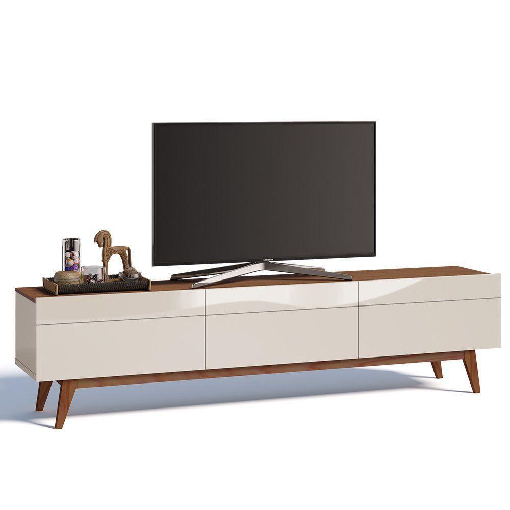 Rack Classic 218cm 3 Gavetas Off White/ Freijó - Imcal - Rack ...