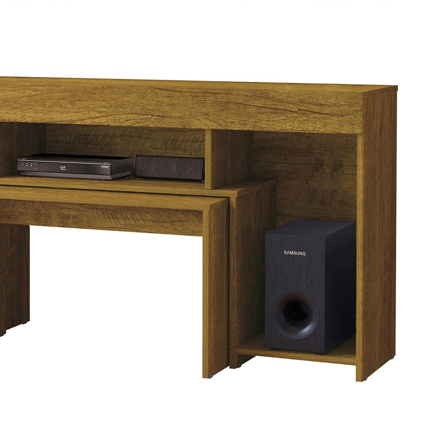 Rack com Mesa Embutida e Painel para TV até 55 Polegadas Ravena Siena ...