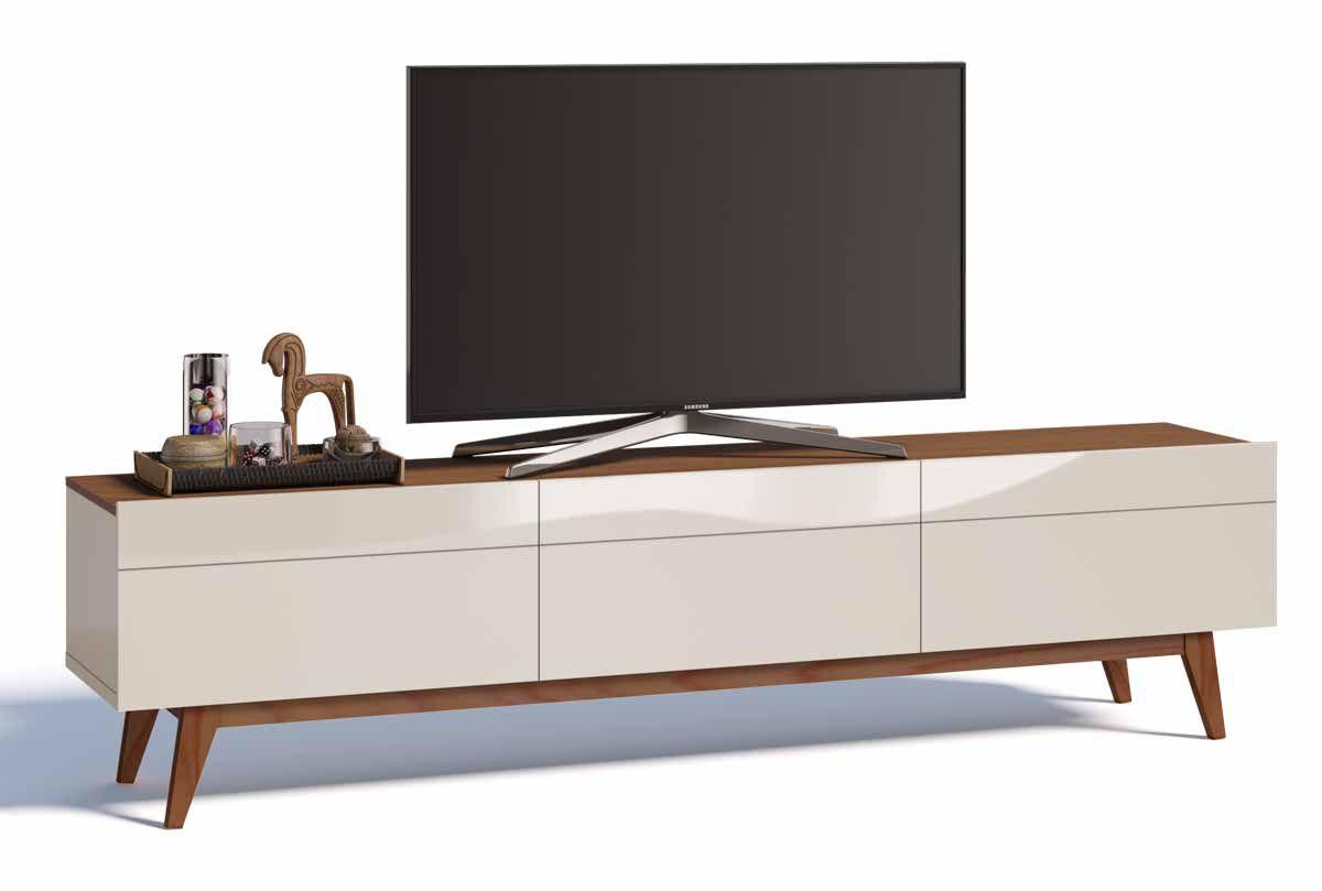 Rack com Painel Classic 3G 2.2 Freijó com Off White - Imcal Móveis ...