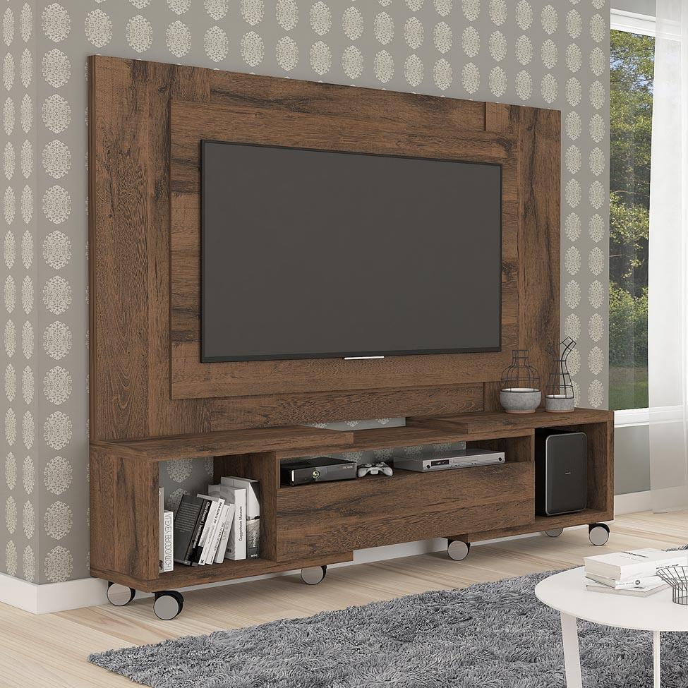 Rack com Painel para TV 55 Polegadas Barcelona 180cm Café - Permobili ...