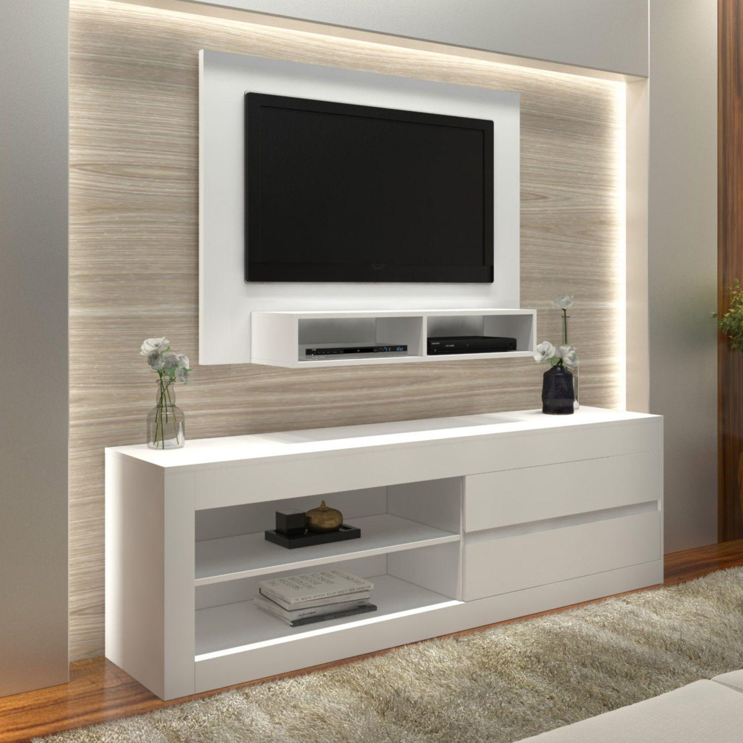 Rack com Painel para TV até 42 Polegadas Life Espresso Móveis Branco ...