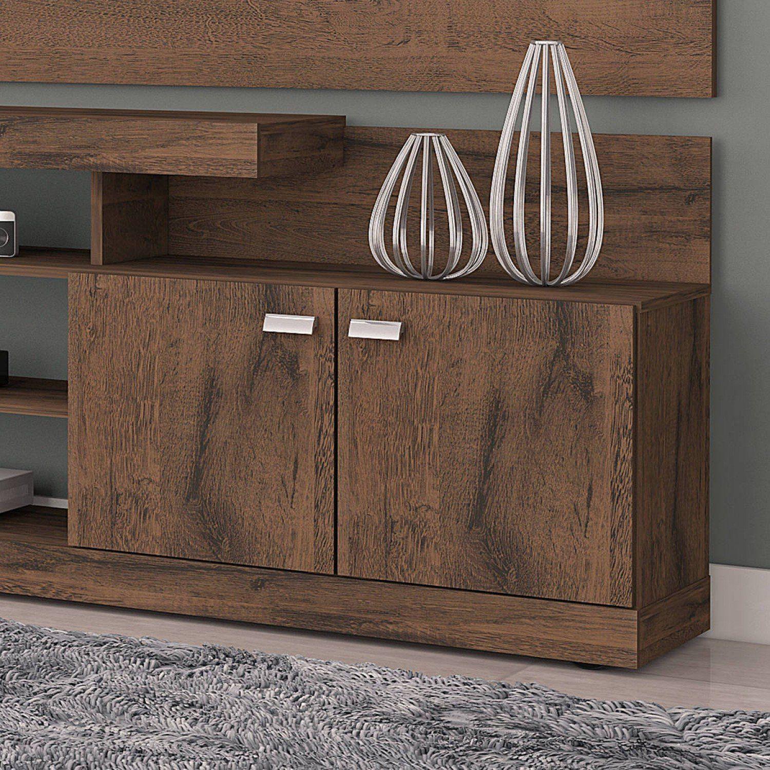 Rack com Painel para TV até 42 Polegadas Viena Moderno Permobili Café ...