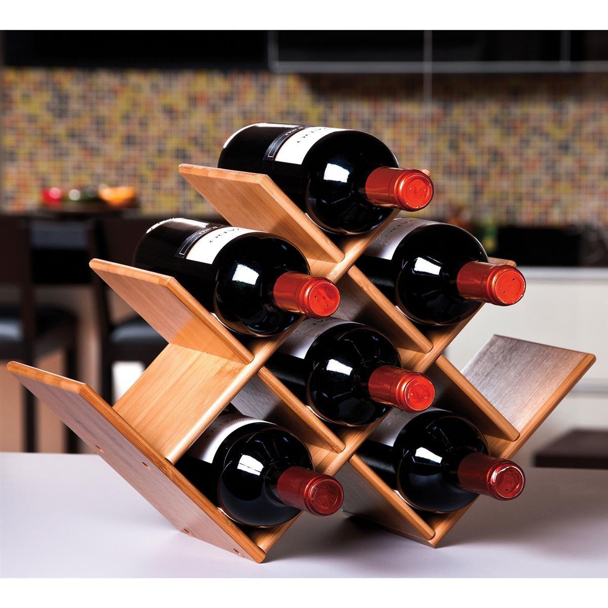 Rack De Mesa Para Vinho Em Bambu 8 Lugares 8444 Mor - Rack e Suporte ...
