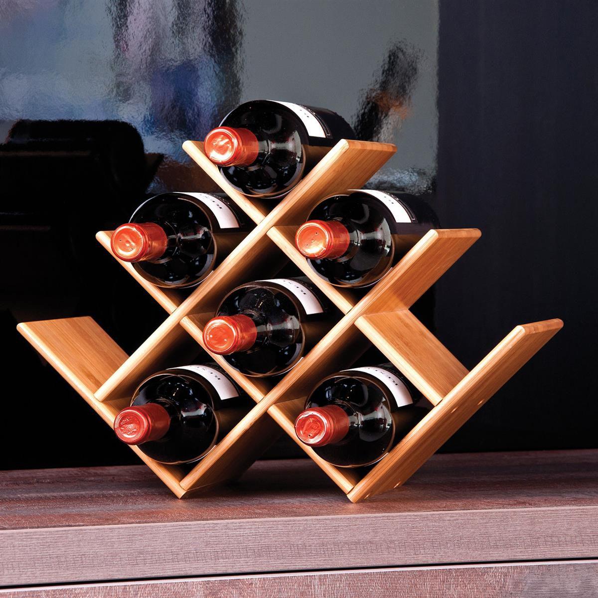 Rack De Mesa Para Vinho Em Bambu 8 Lugares 8444 Mor - Rack e Suporte ...