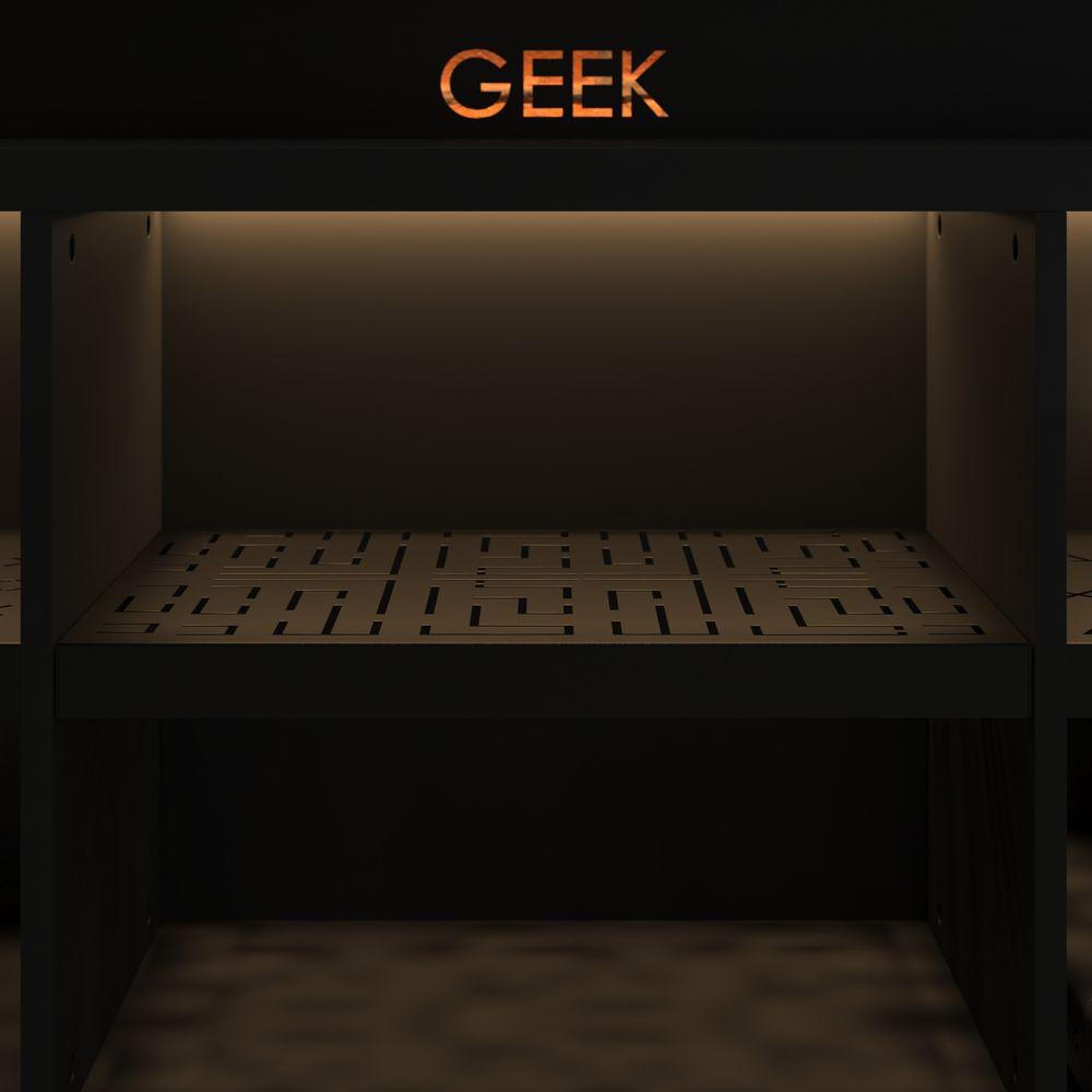 Rack Estante Bancada Gamer Geek Preto Com Led Incluso - E-LED BRASIL ...
