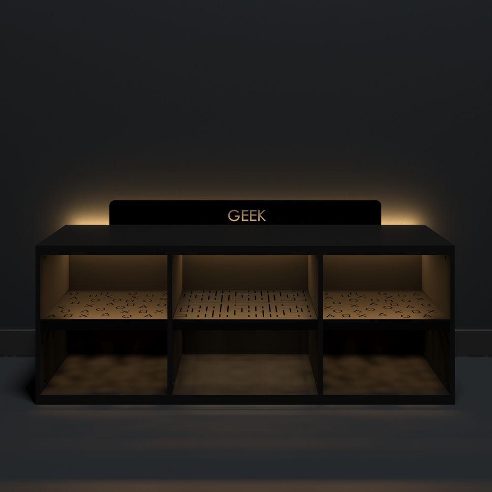 Rack Estante Bancada Gamer Geek Preto Com Led Incluso - E-LED BRASIL ...