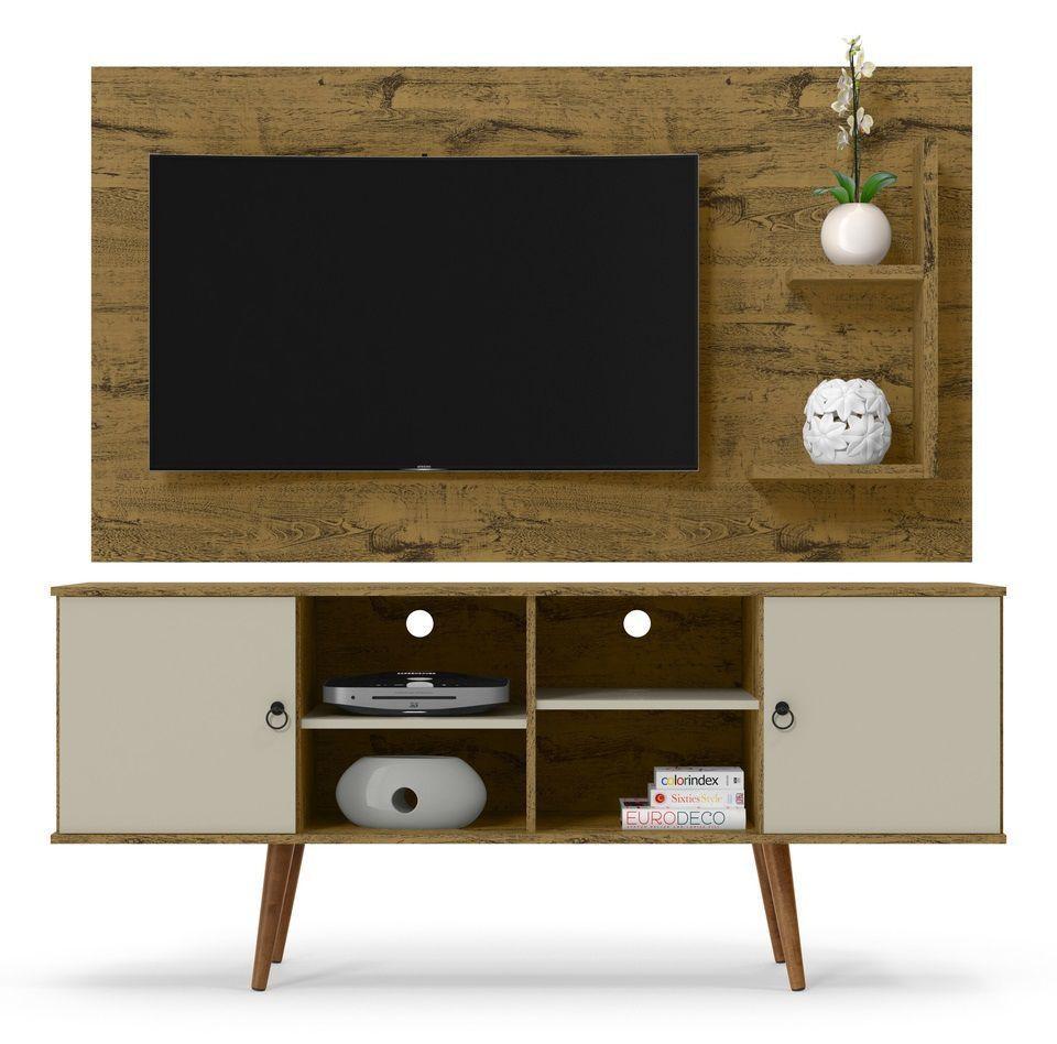 Rack Estrela com Painel Universo Nature com Off White - Patrimar Móveis ...