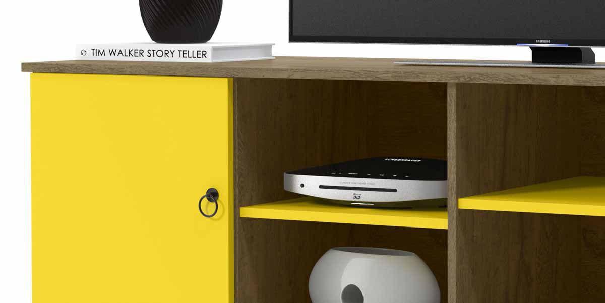 Rack Estrela Demolição com Amarelo - Patrimar Móveis - Rack - Magazine ...