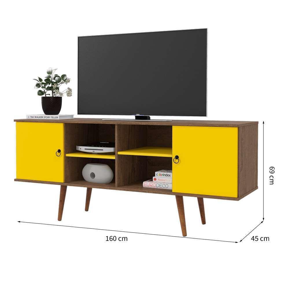 Rack Estrela Demolição e Amarelo 160 cm - Patrimar - Rack - Magazine Luiza
