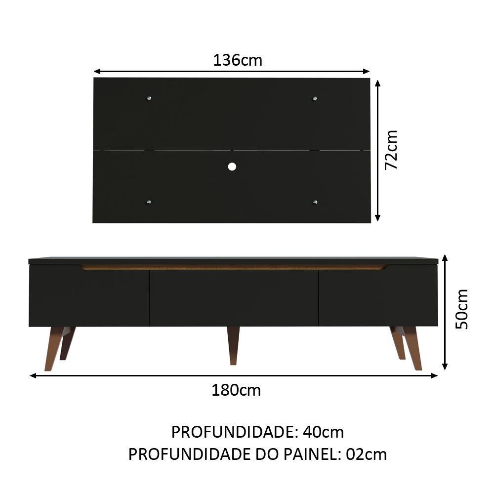 Rack Madesa Reims e Painel para TV até 55 Polegadas 2 Portas e 1 Gaveta ...