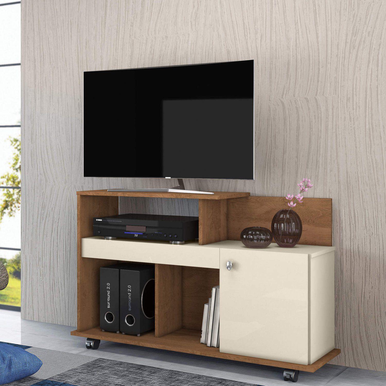 Rack para TV até 32 Polegadas com 1 Porta Flash Belaflex Nature/Branco - Rack - Magazine Luiza