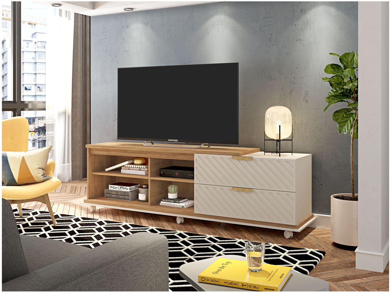 Rack para TV até 55” 1 Porta 1 Gaveta - Caemmun Harmony - Rack ...