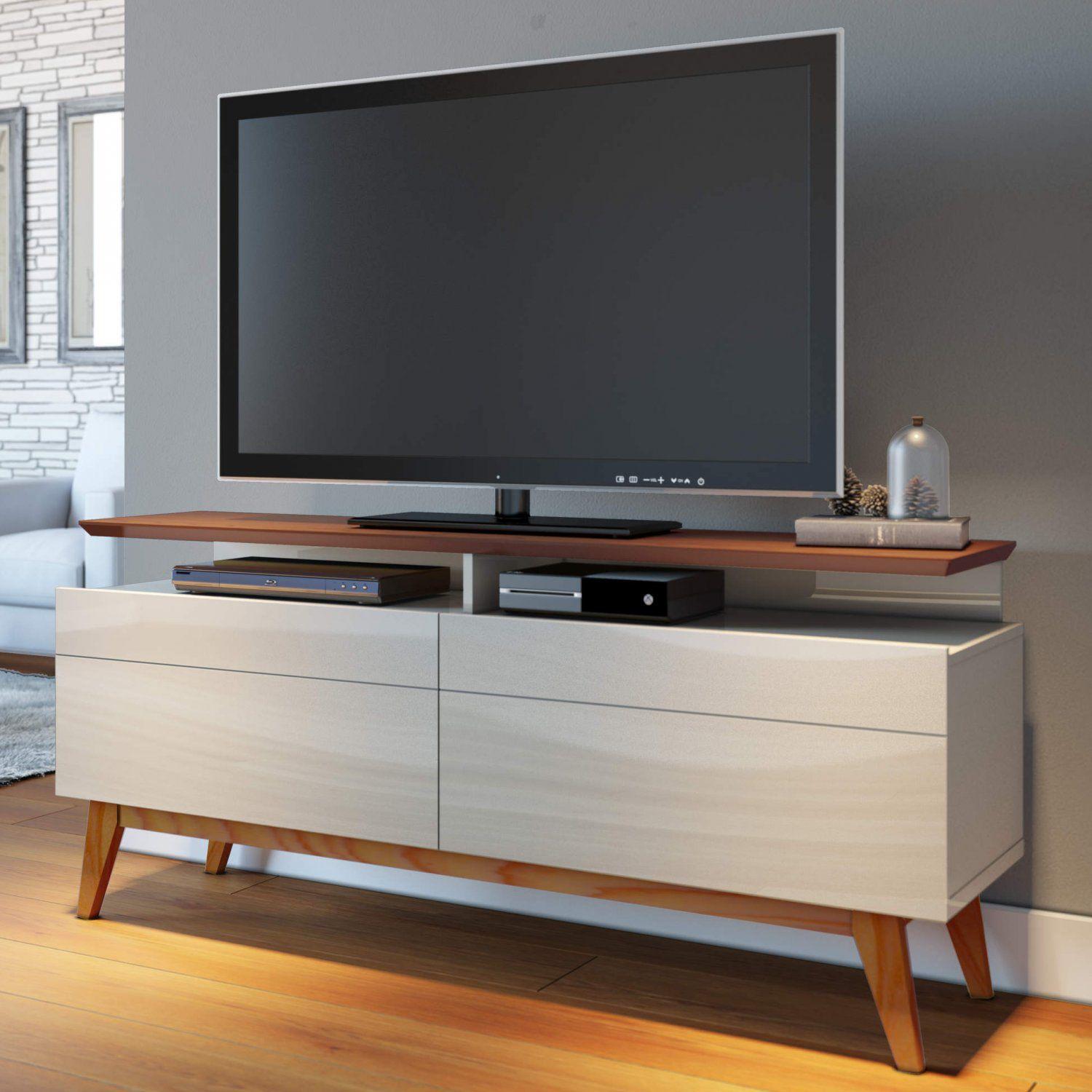 Rack para TV até 55 Polegadas 2 Gavetas Classic Retrô 62,5cmx146cm ...