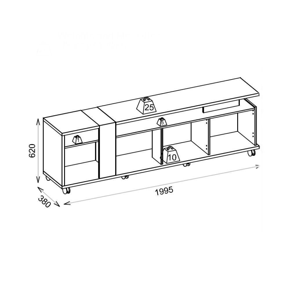 Rack para TV até 75 Polegadas 4 Portas 2 Nichos Columbus Caemmun - Rack ...
