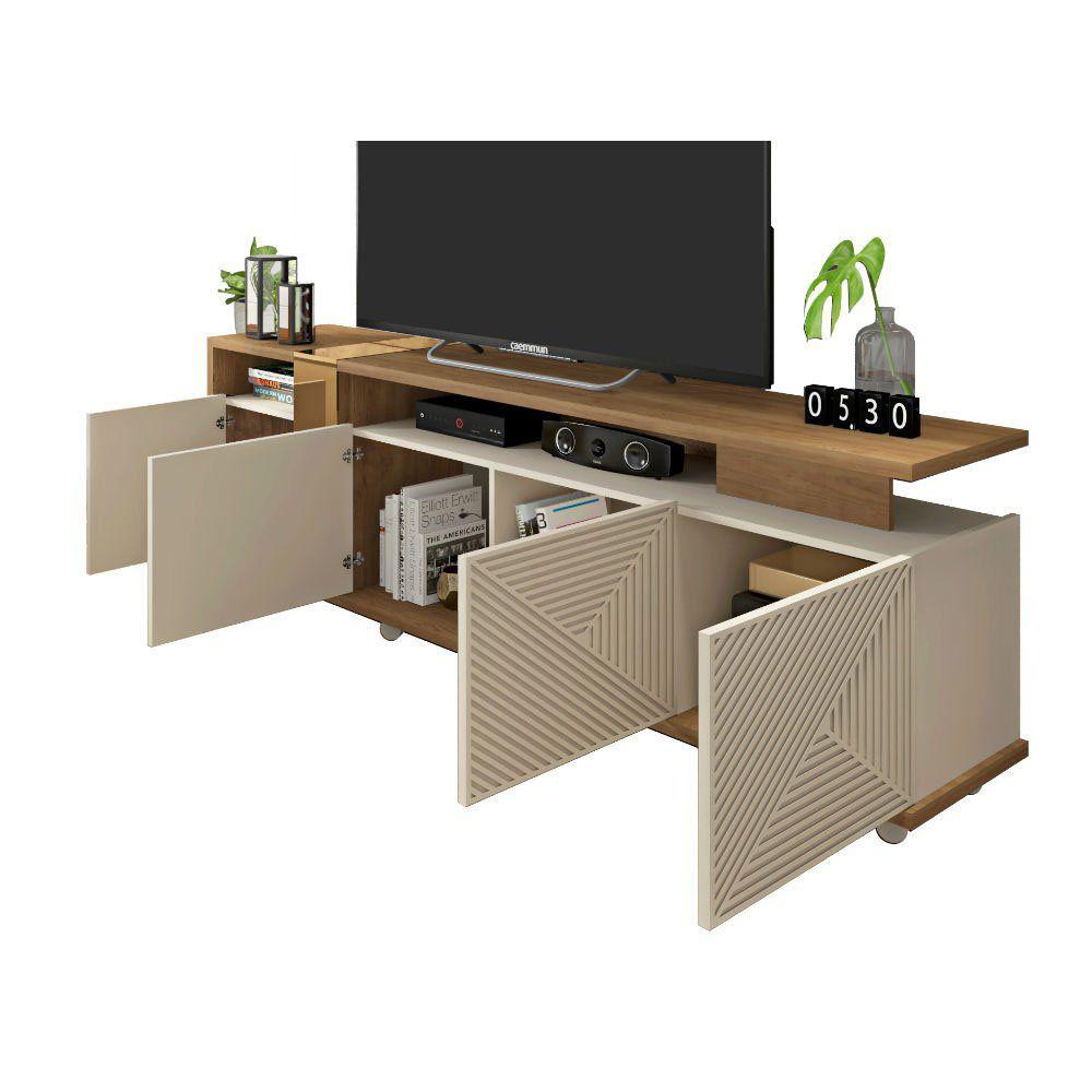 Rack para TV até 75 Polegadas 4 Portas 2 Nichos Columbus Caemmun - Rack ...
