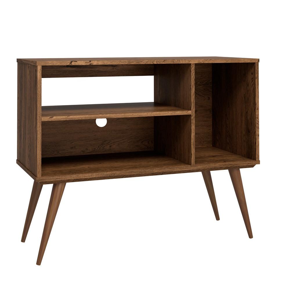 Rack Reale Nogal Rústico e Off White 90cm - Edn móveis - Rack ...