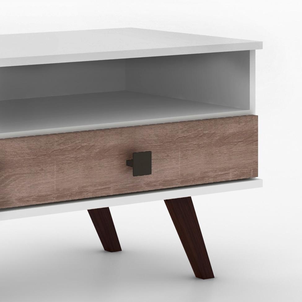 Rack Retrô Branco e Rústico 126 cm - Movelbento - Rack - Magazine Luiza