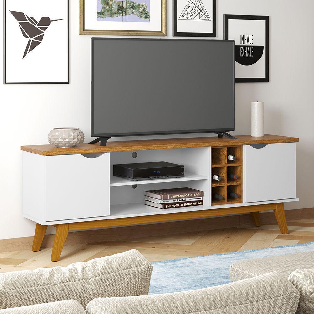 Rack Sala Prism 1.8 com 2 Portas e Pés de Madeira Maciça - PATRIMAR ...