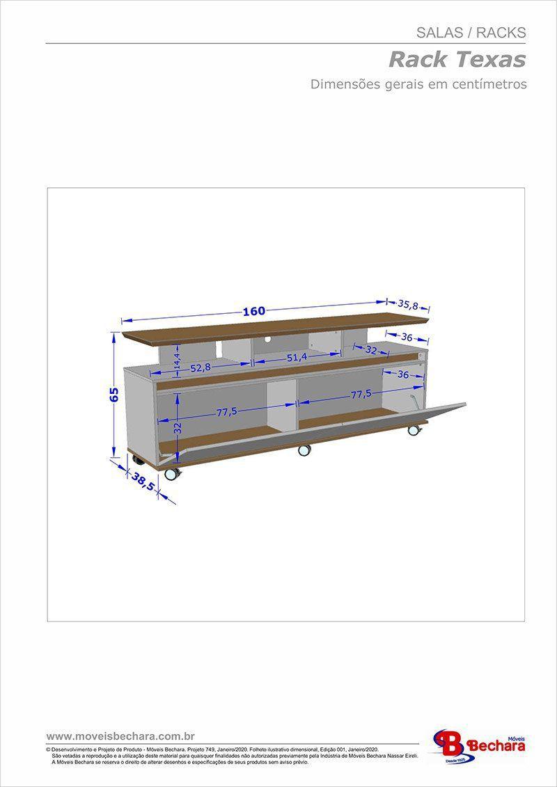 Rack Texas Madeira Rústica/Preto Fosco - Bechara - Rack - Magazine Luiza