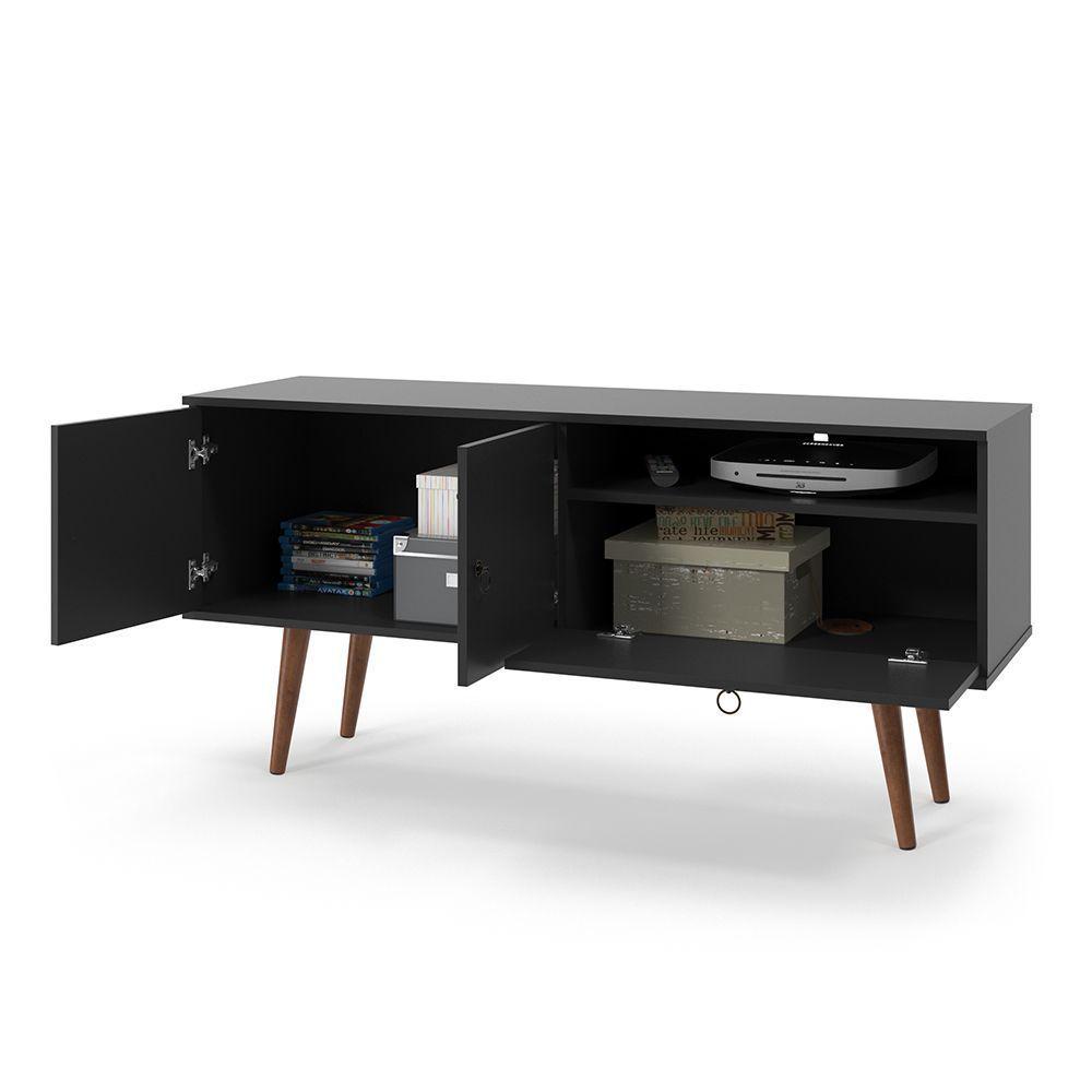 Rack Topázio Preto Acetinado - Patrimar Móveis - Rack - Magazine Luiza