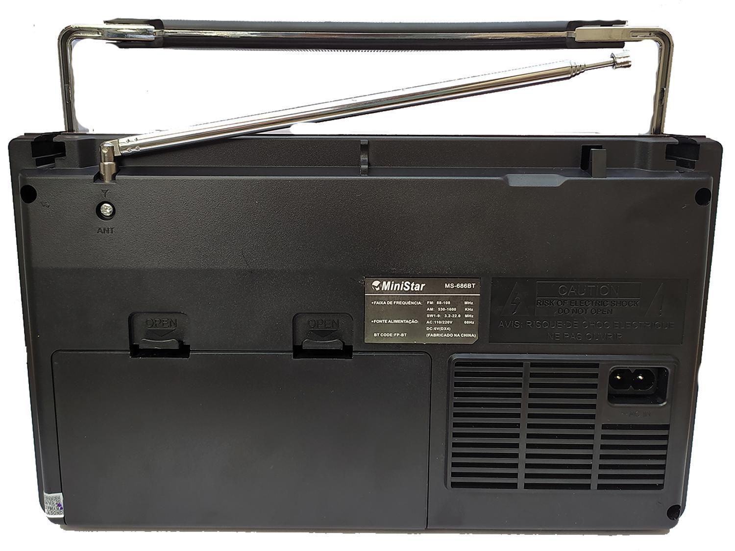 Rádio A Pilha E Tomada Am Fm Pen Drive SW Com Sd Usb Antena - Ministar ...