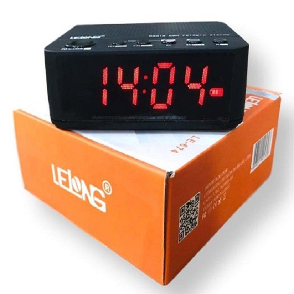 Rádio Relógio Am/Fm Bluetooth Despertador Digital LE-674 - Lelong ...