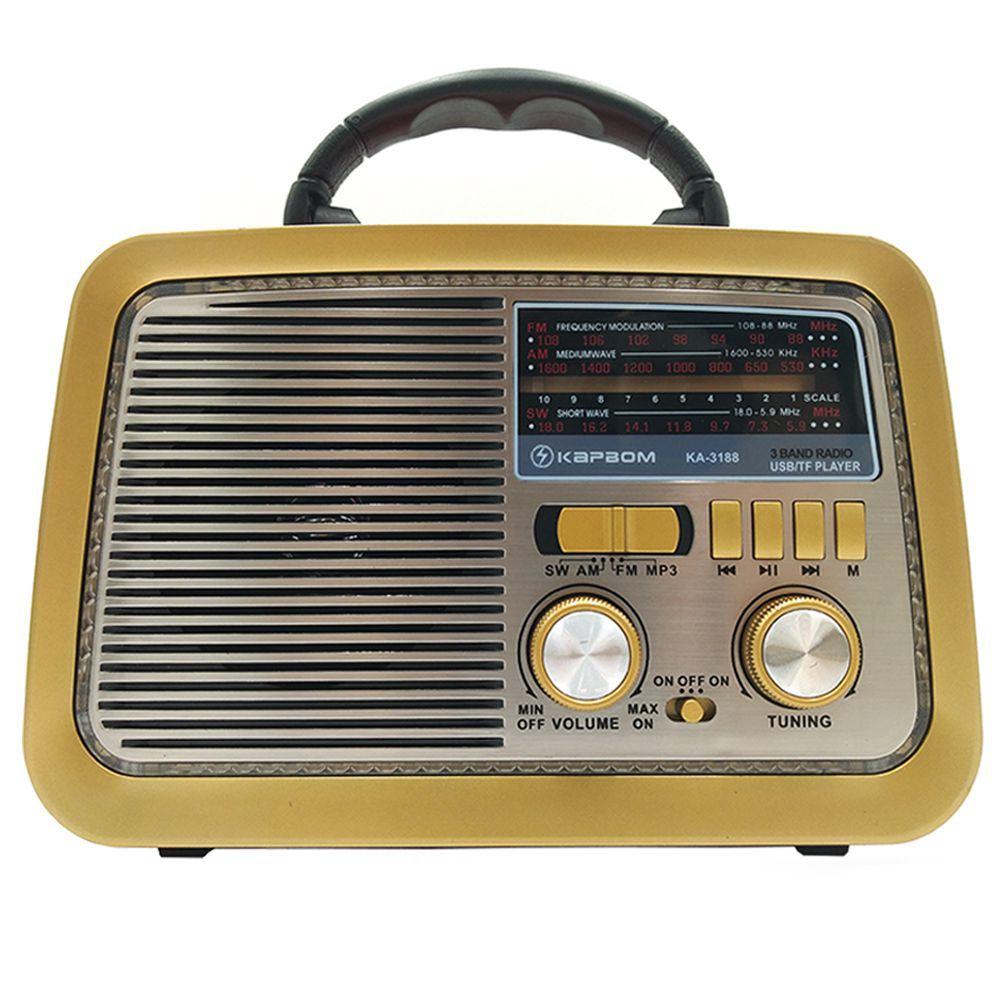 Rádio Vintage Retrô Portátil Recarregável Bluetooth AM FM SD Card Aux ...