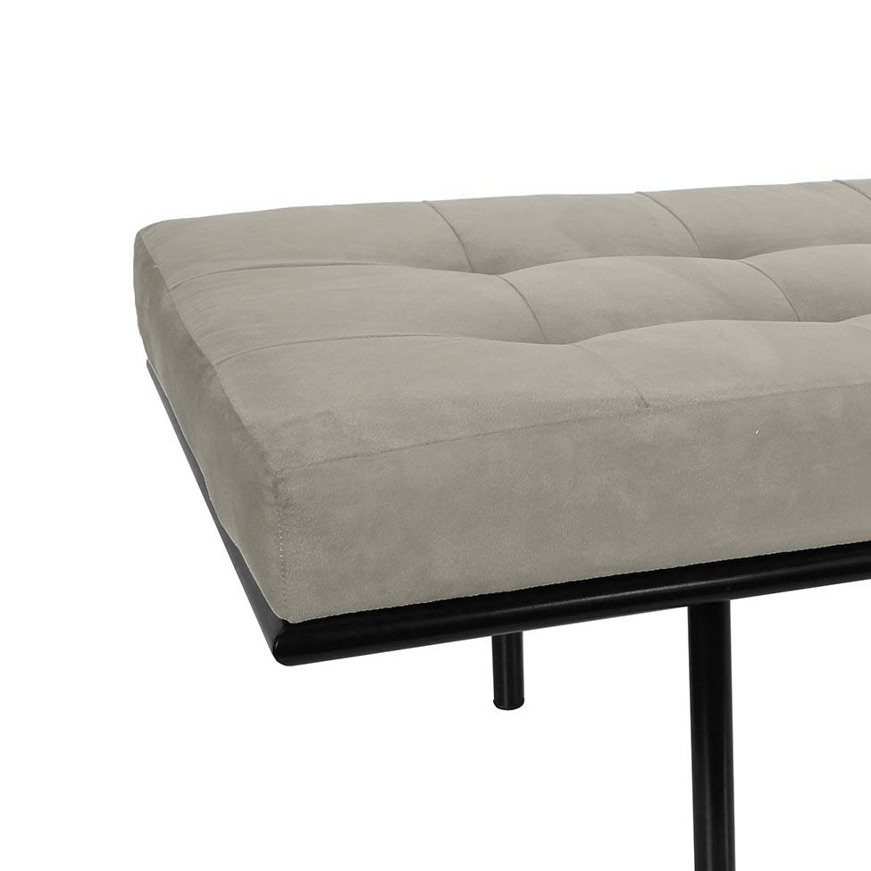 Recamier Aline Botonê Preto e Bege - Mundo futon - Recamier ...