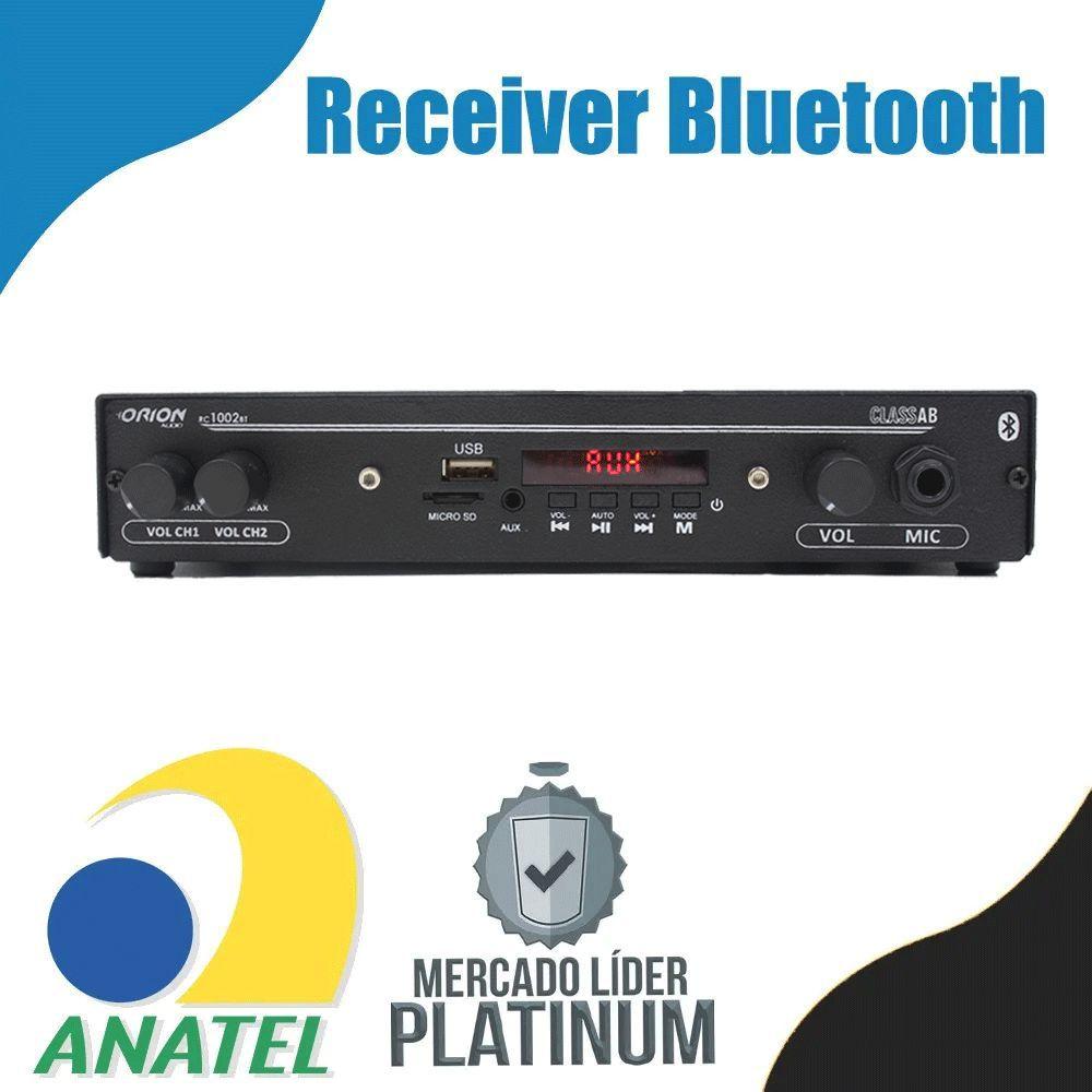 Receiver Orion Slim 1002 Bluetooth Mic Sd Aux 2 Canais 40w - Receiver ...
