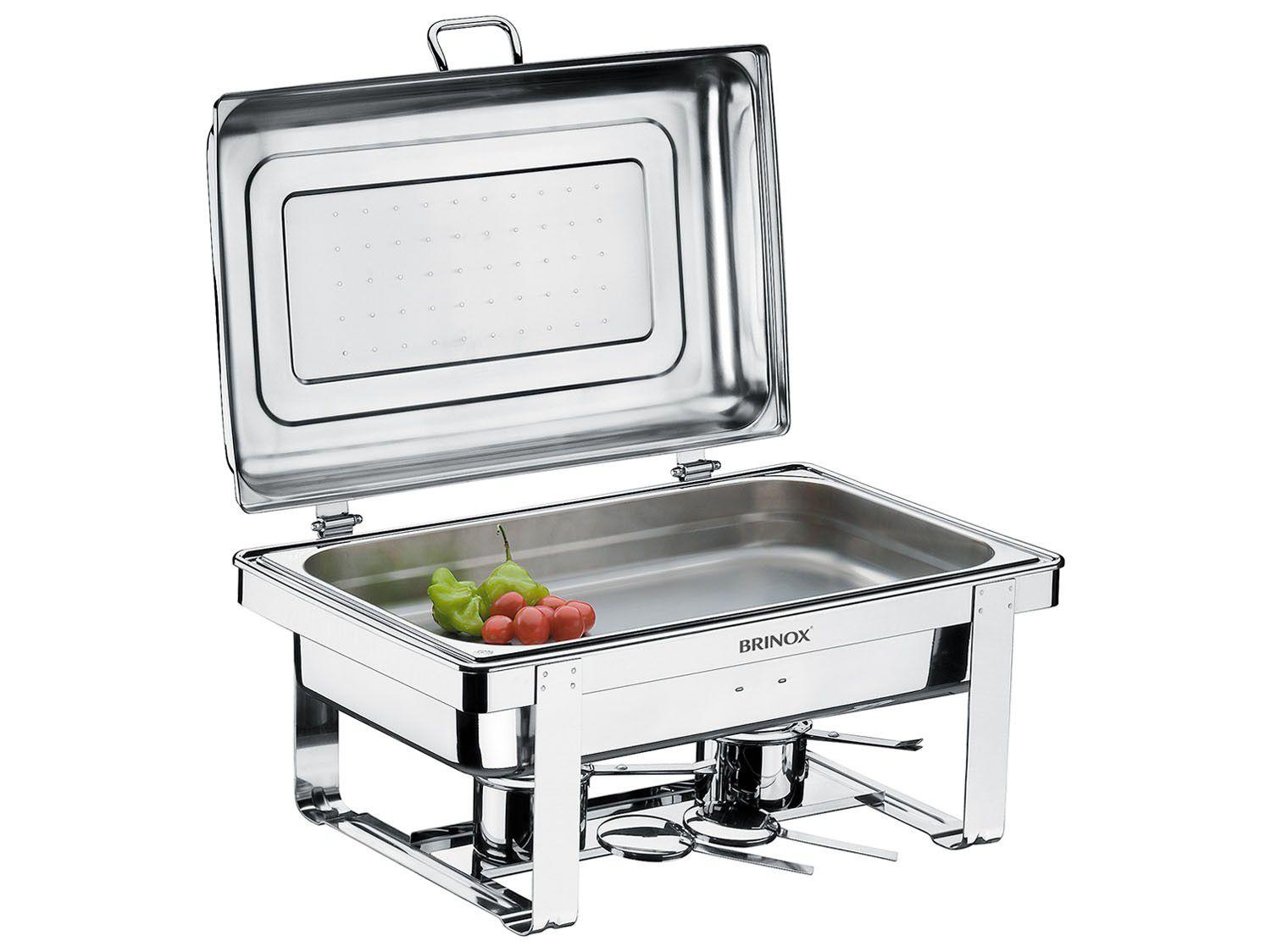 Rechaud Aço Inox Brinox Retangular 5 Peças - Savoy 1098/203 - Rechaud ...