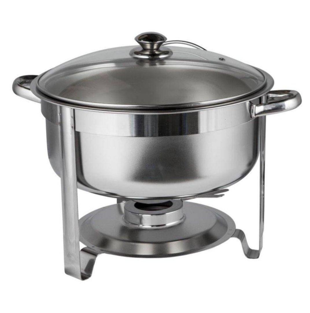 Rechaud Inox redondo 7,5 litros tampa de vidro banho-maria - Richôa ...