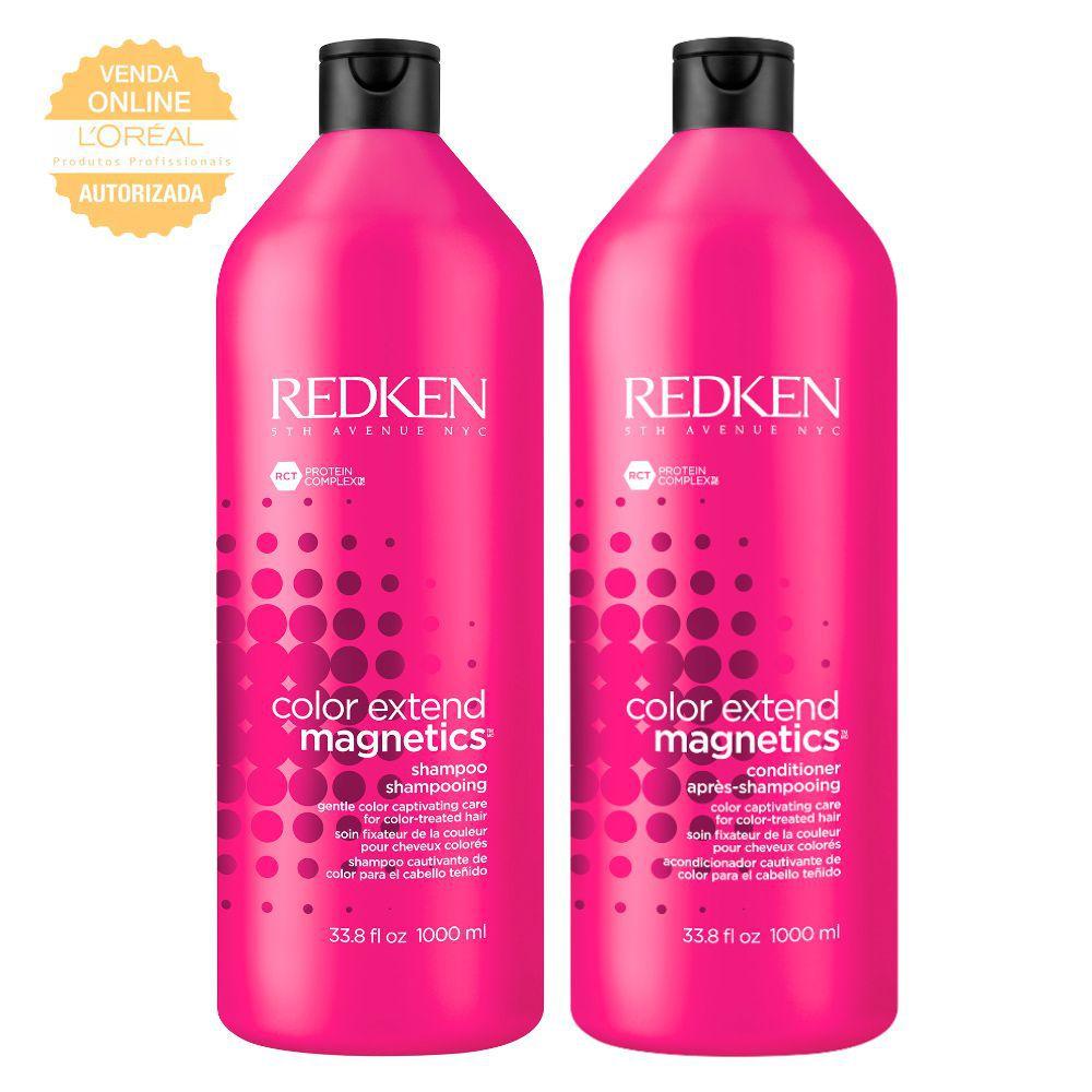 Redken Color Extend Magnetics Kit - Shampoo 1L + Condicionador 1L - Kit ...