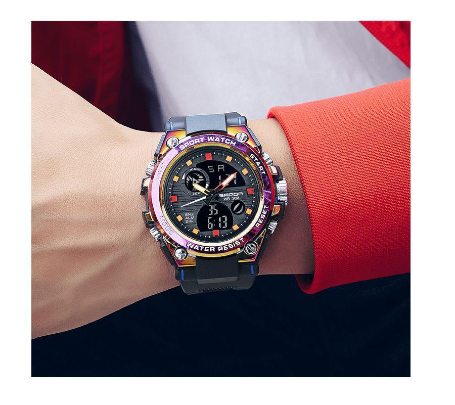 Relógio de pulso Masculino e Feminino Sanda 739 - Coleção Colors ...