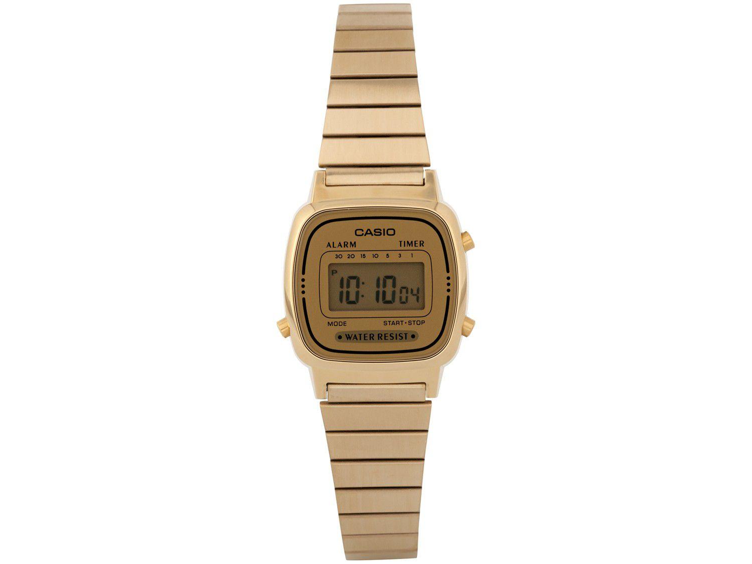 Relógio Feminino Casio Digital LA670WGA-9DF - Dourado - Relógio ...