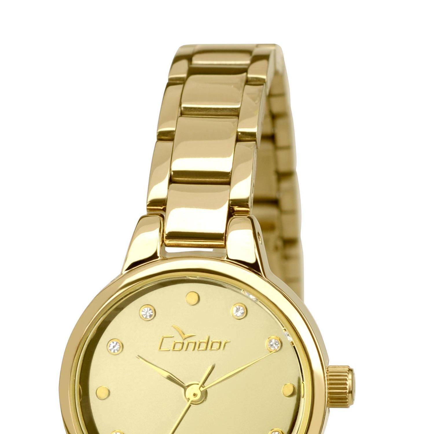Relógio Feminino Dourado Condor Mini Espelhado Pequeno Luxo - Relógio ...